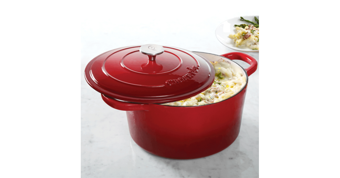 Vas de fontă emailată, 4.7L, rotund, roșu