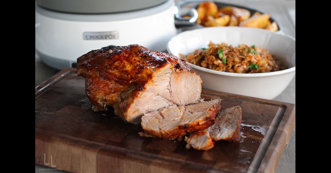 Rețetă ceafă de porc cu moare de varză, gătită Slow Cooker 6.0L Digital ...